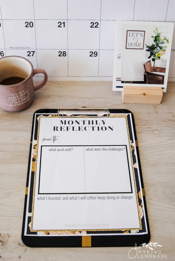 Free Printable Monthly Goal Reflection Worksheet - Making Lemonade