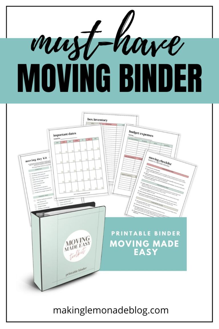 This printable binder has everything you need to organize your move ...