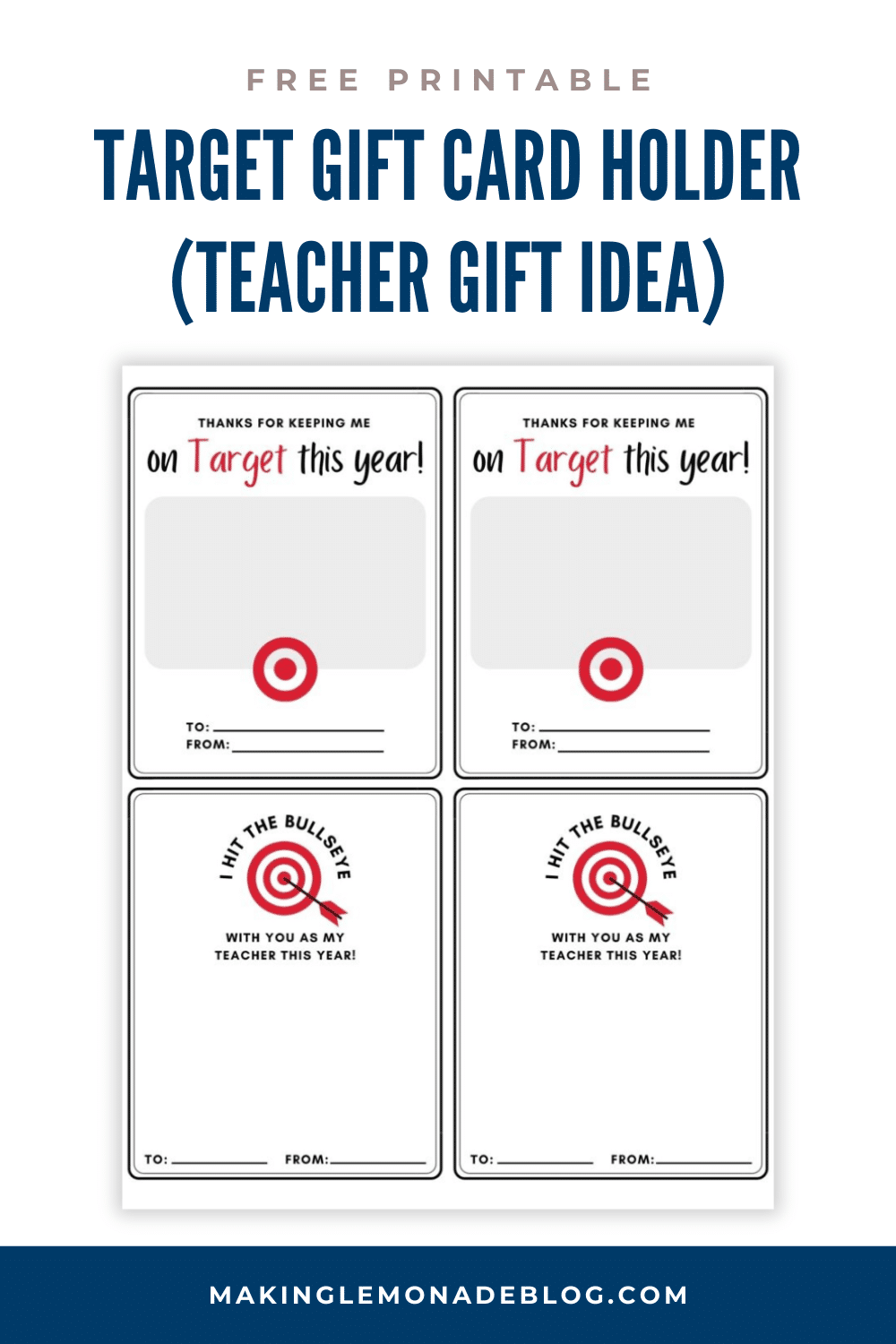 Free Printable Target Gift Card Holder (Teacher Gift Idea) - Making ...